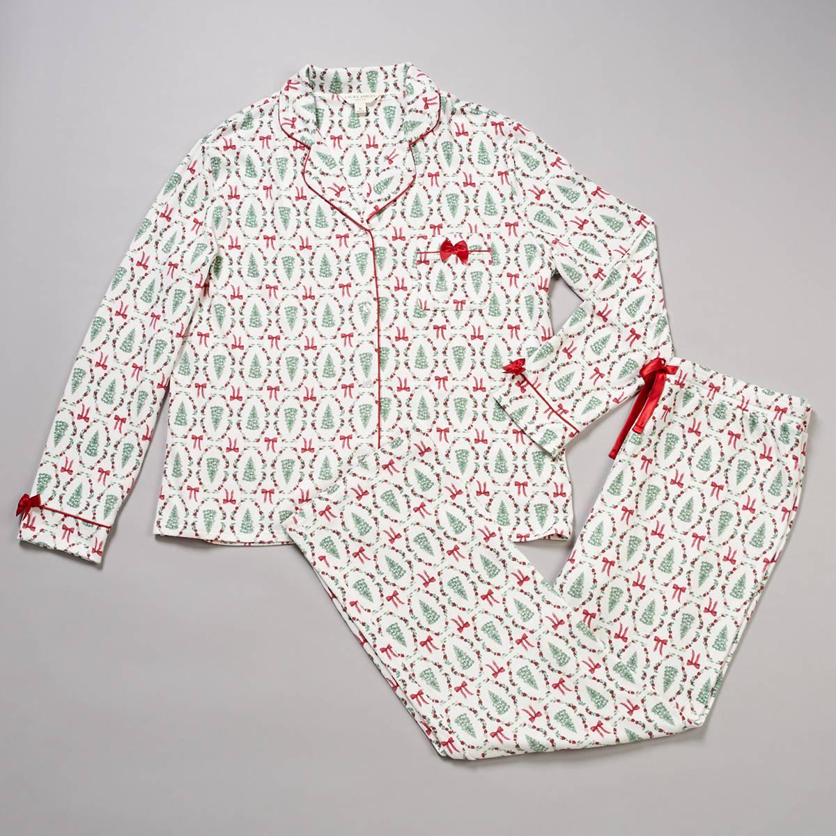 Click here for Womens Laura Ashley(R) Christmas Tree and Bow Paja... prices