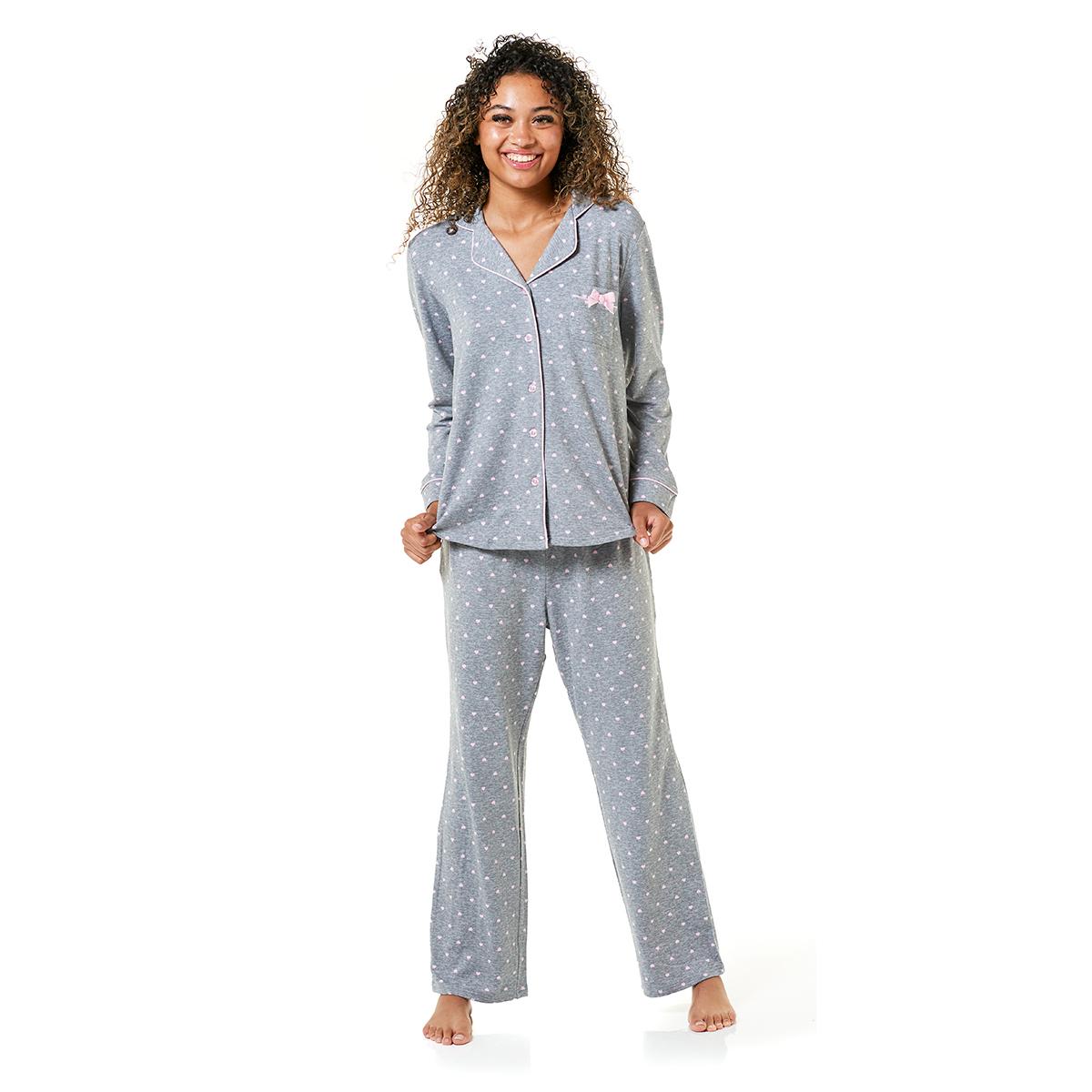 Click here for Womens Laura Ashley(R) Pink and Gray Heart Pajama... prices