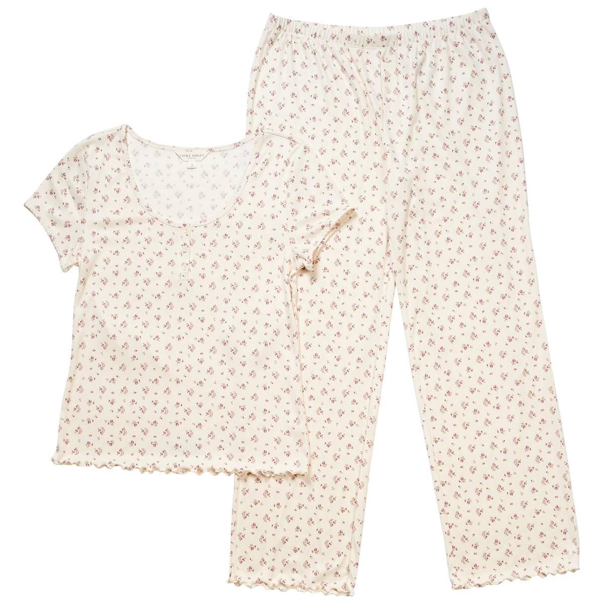 Click here for Womens Laura Ashley(R) Pointelle Ditsy Pajama Set prices