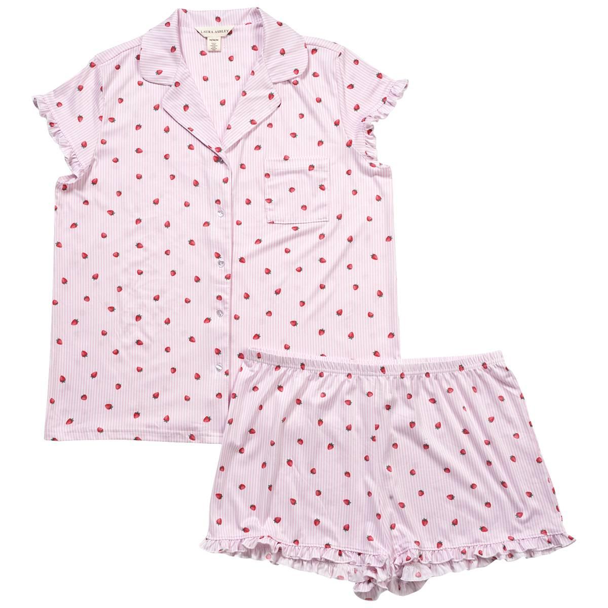 Click here for Womens Laura Ashley Strawberry Stripe Ruffle Boxer... prices