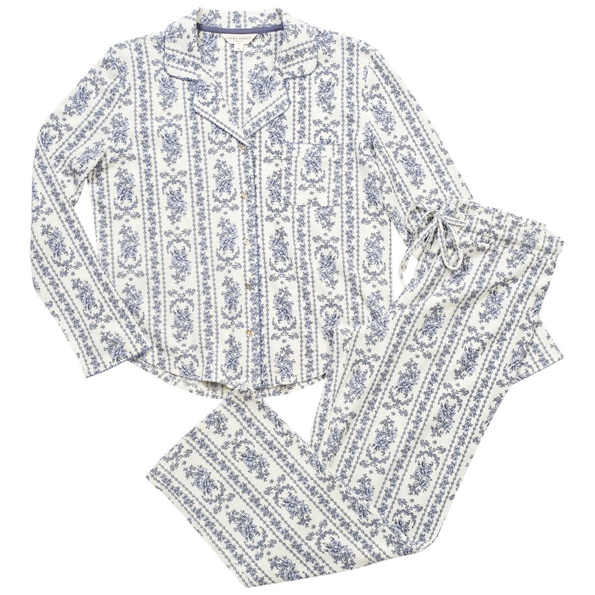 Click here for Womens Laura Ashley(R) Long Sleeve Waffle Floral S... prices