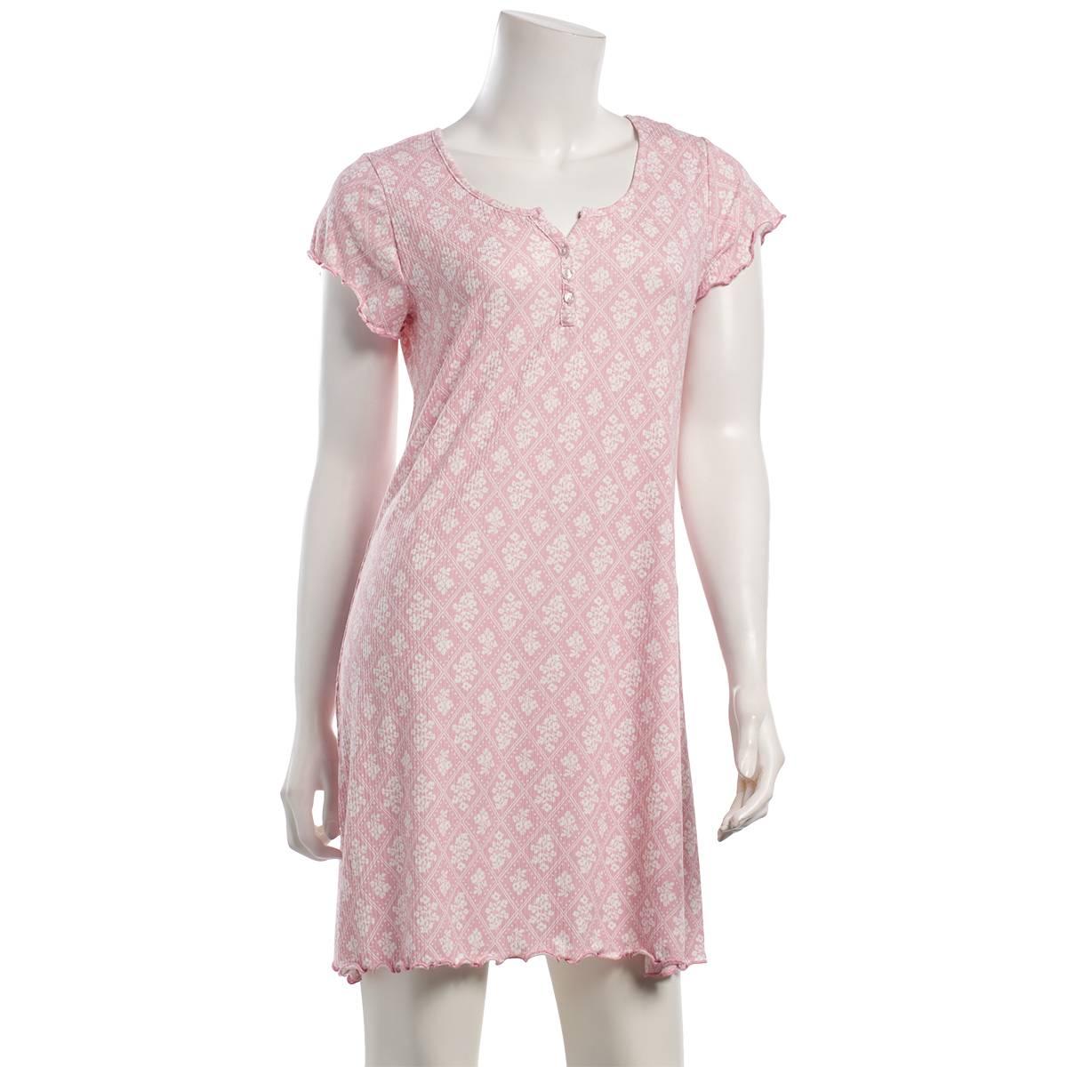 Click here for Womens Laura Ashley Floral Diamond Henley Nightshi... prices