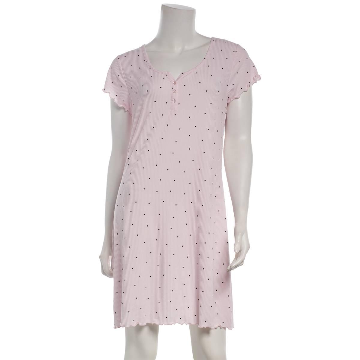 Click here for Womens Laura Ashley(R) Short Sleeve Ribbed Dot Nig... prices
