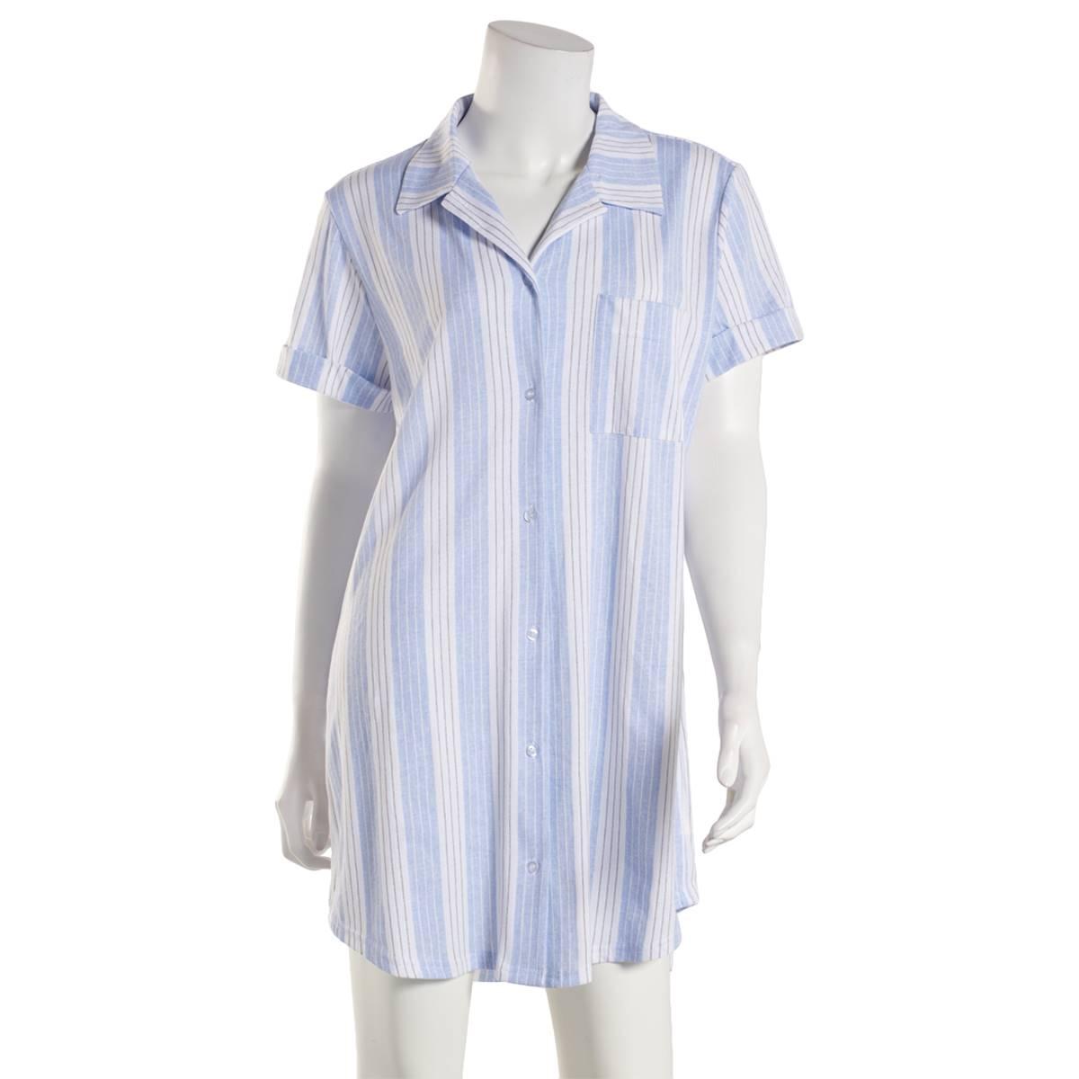 Click here for Womens Laura Ashley(R) Short Sleeve Cotton Blend S... prices