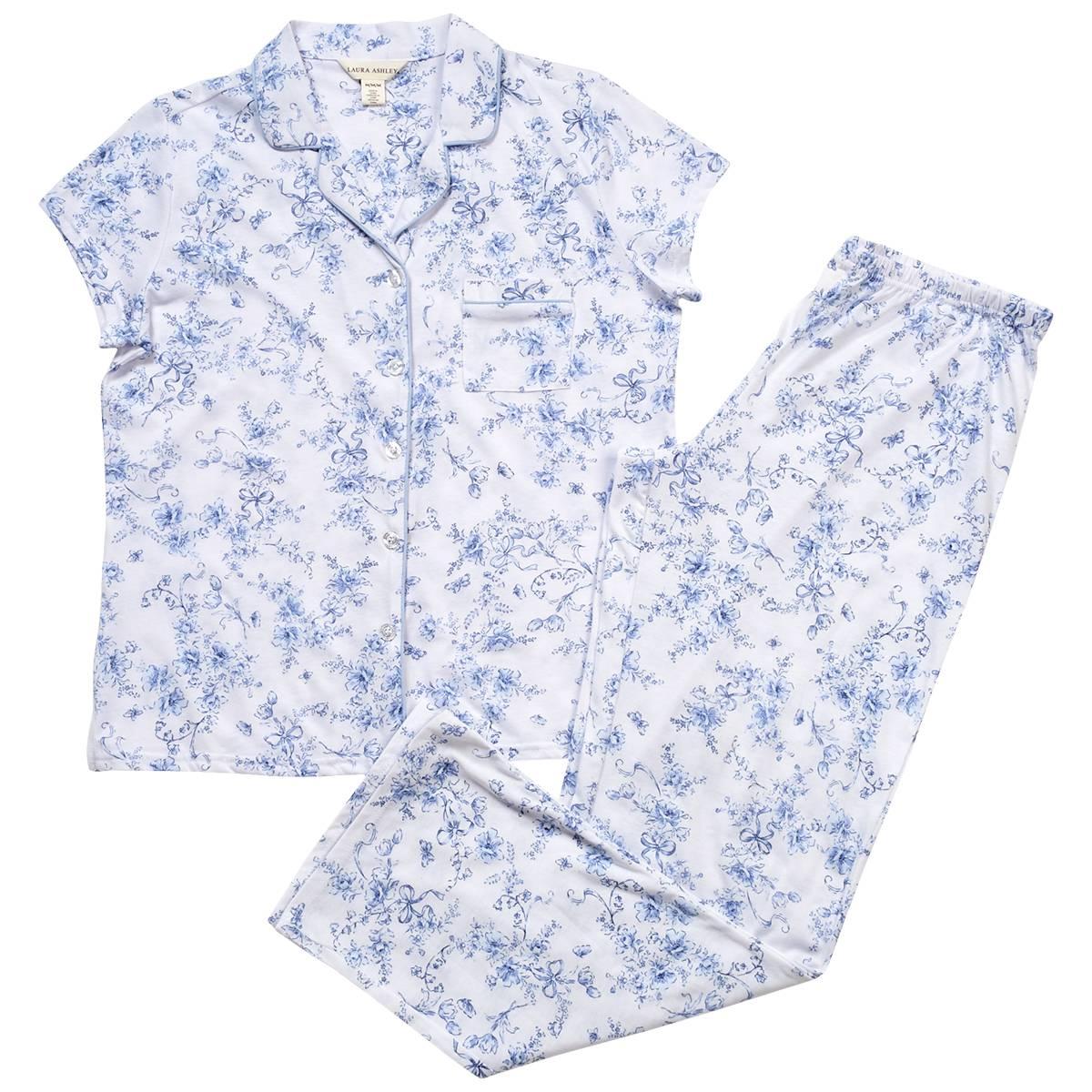 Click here for Womens Laura Ashley(R) Bow Toile Long Leg Pajama S... prices