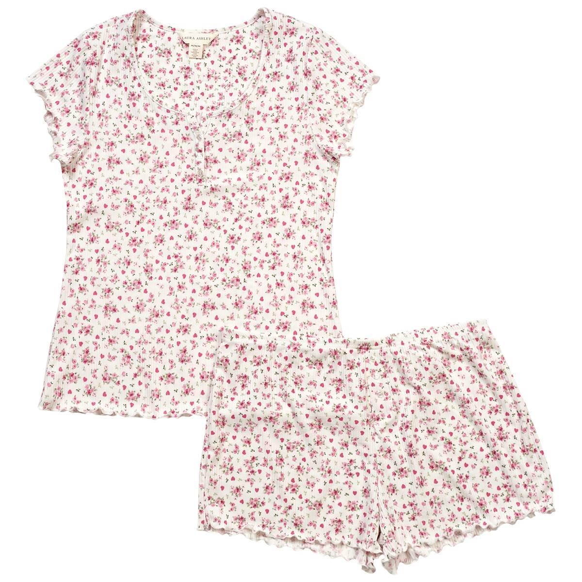 Click here for Womens Laura Ashley(R) Flowers & Hearts Boxers Paj... prices