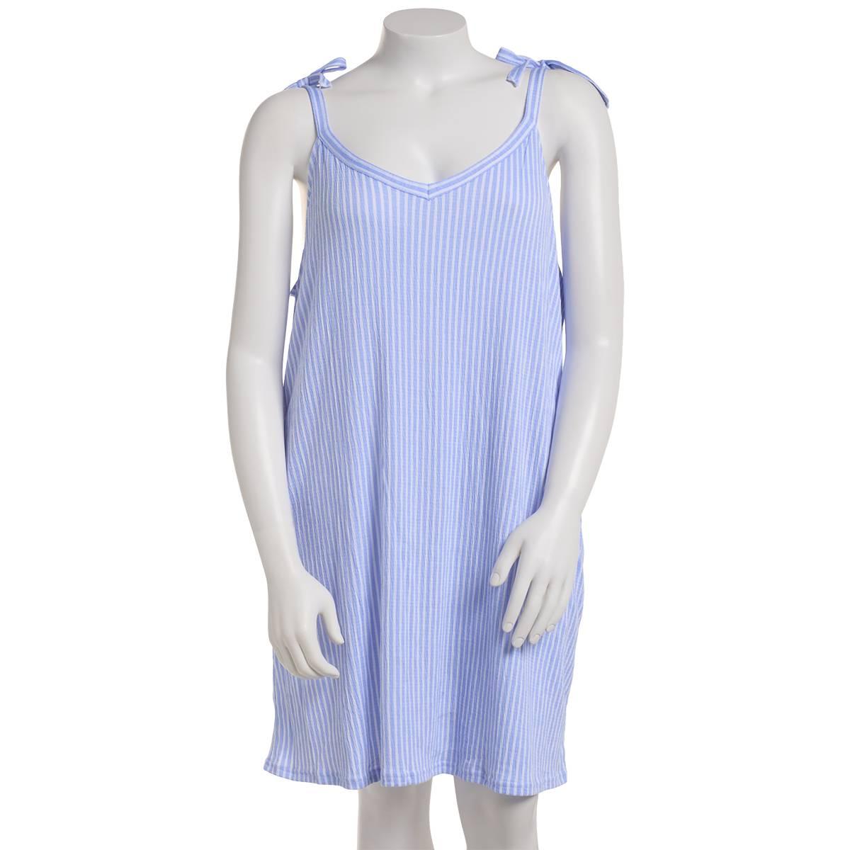 Click here for Womens Laura Ashley(R) Knotted Strap Stripe Nightg... prices