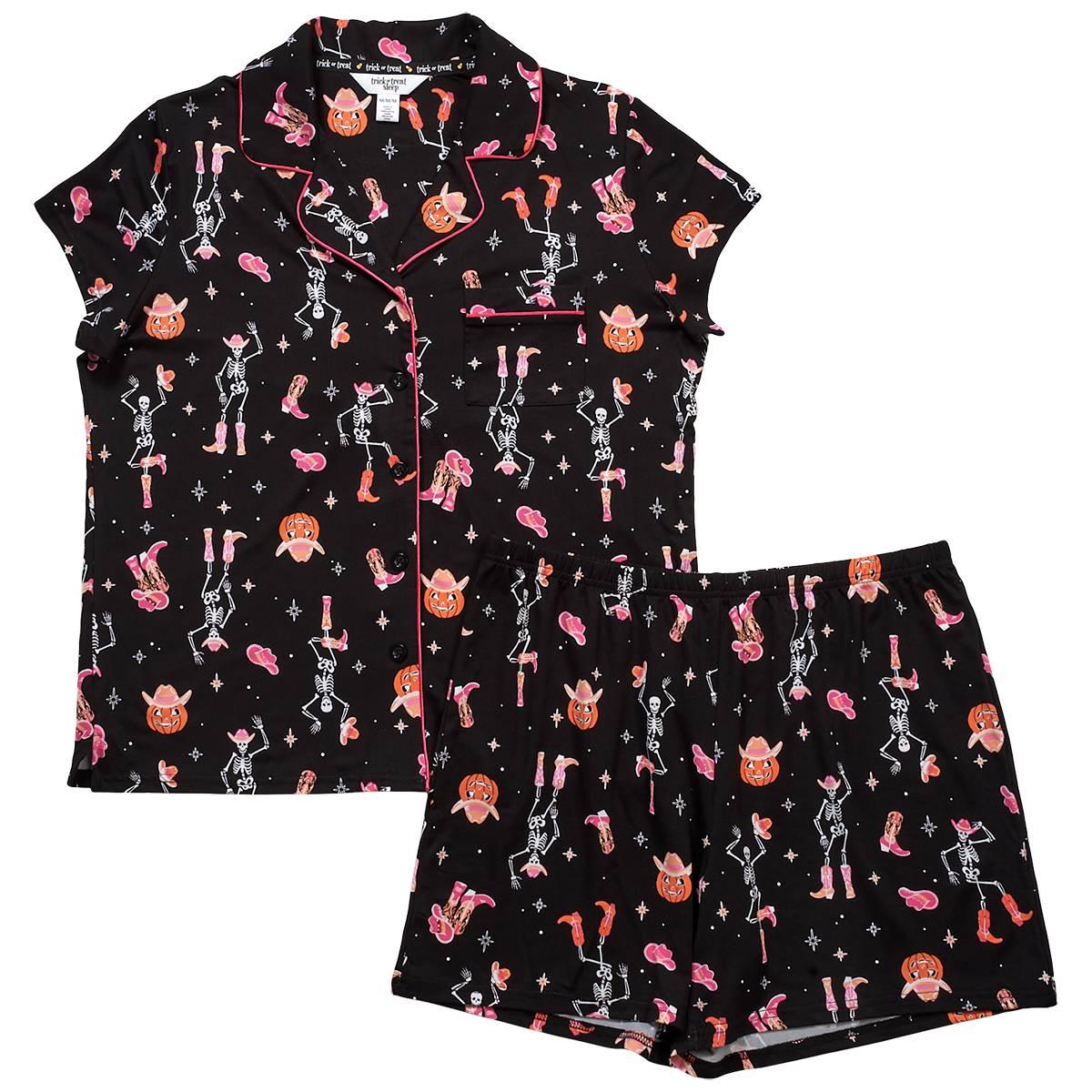 Click here for Womens Trick or Treat Sleep Western Dancing Skelet... prices