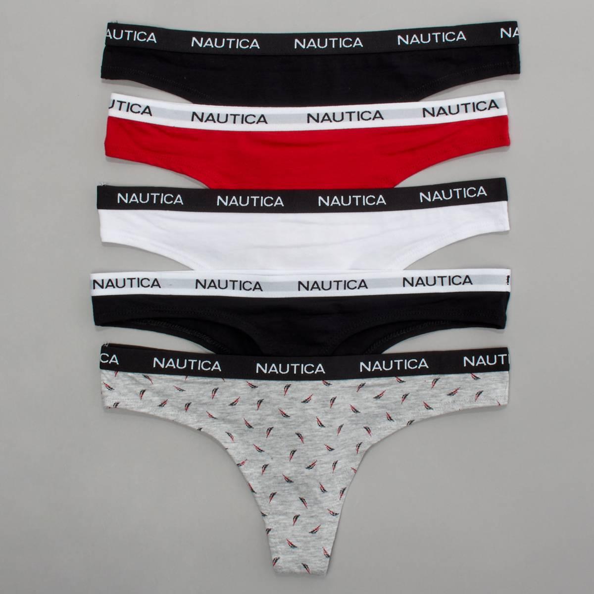 Click here for Womens Nautica(R) 5pk. Cotton Thong Panties with L... prices
