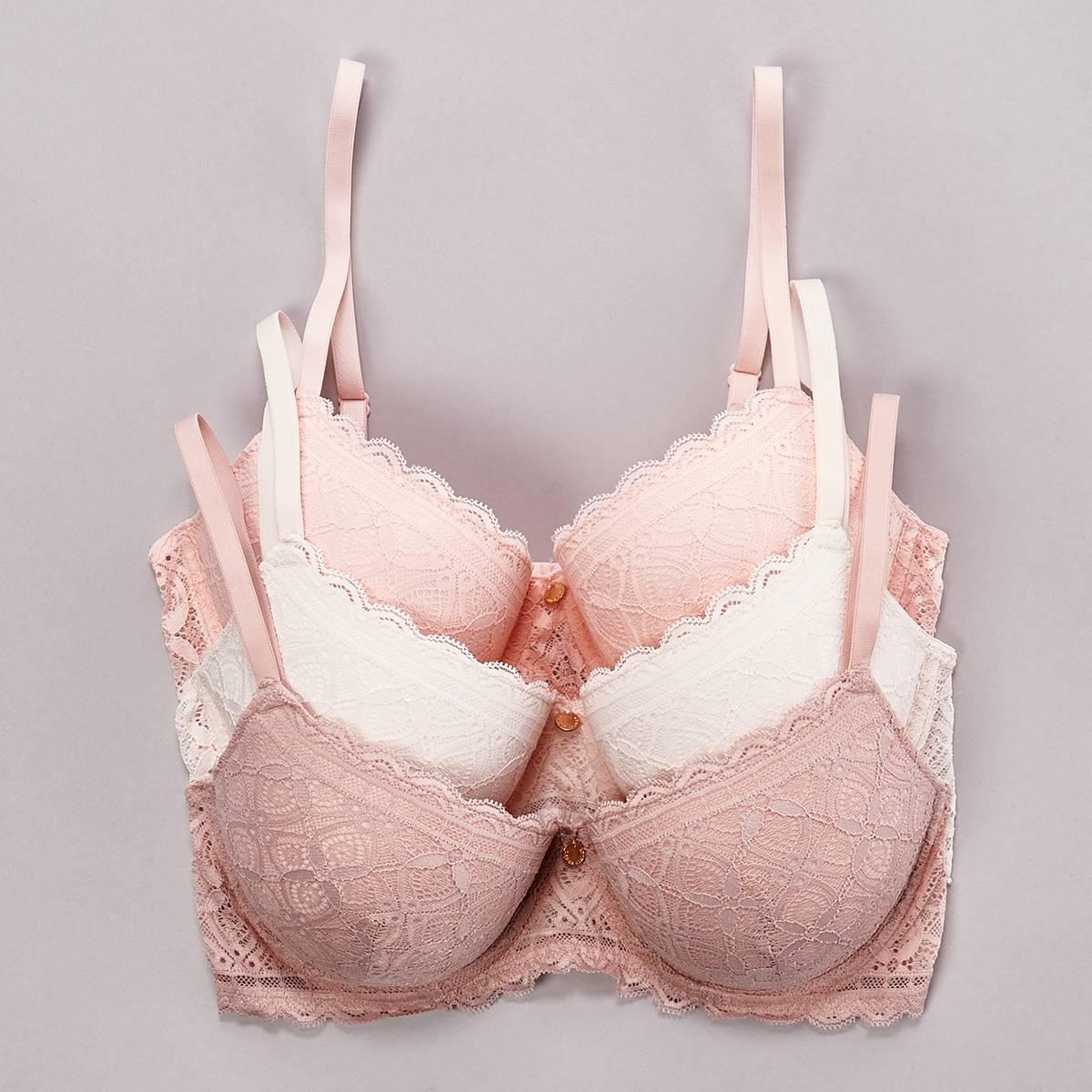 Click here for Womens Laura Ashley(R) 3pk. Ceo Lace Push Up Bras... prices