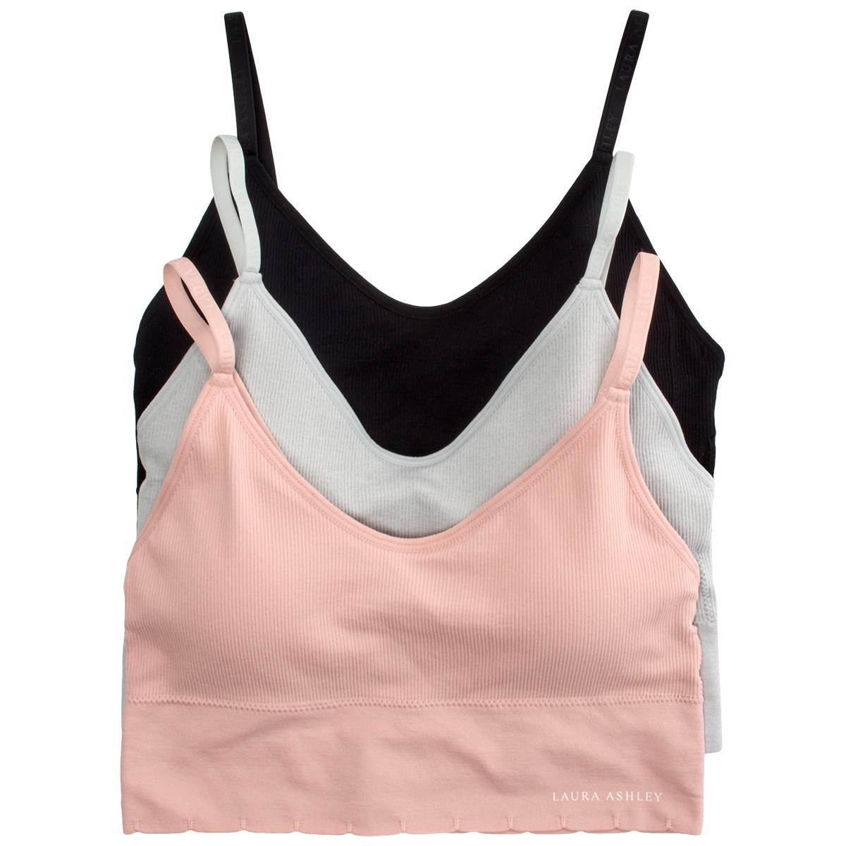 Click here for Womens Laura Ashley(R) 3pk. Seamless Bralette Bras... prices