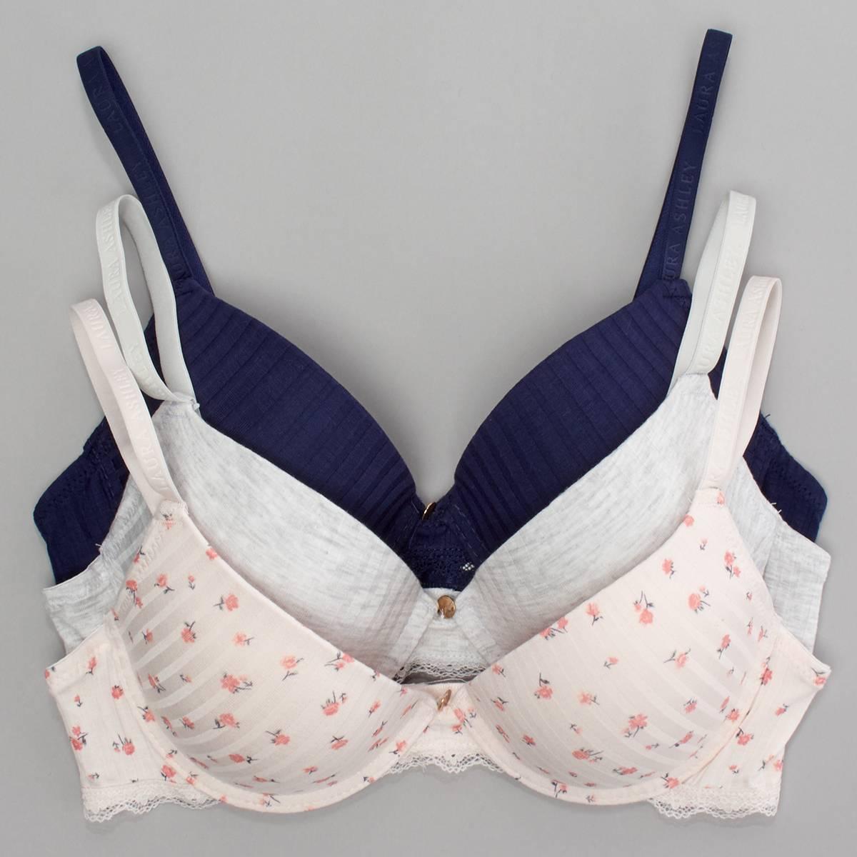 Click here for Womens Laura Ashley(R) 3pk. Wide Molded Bras LS839... prices