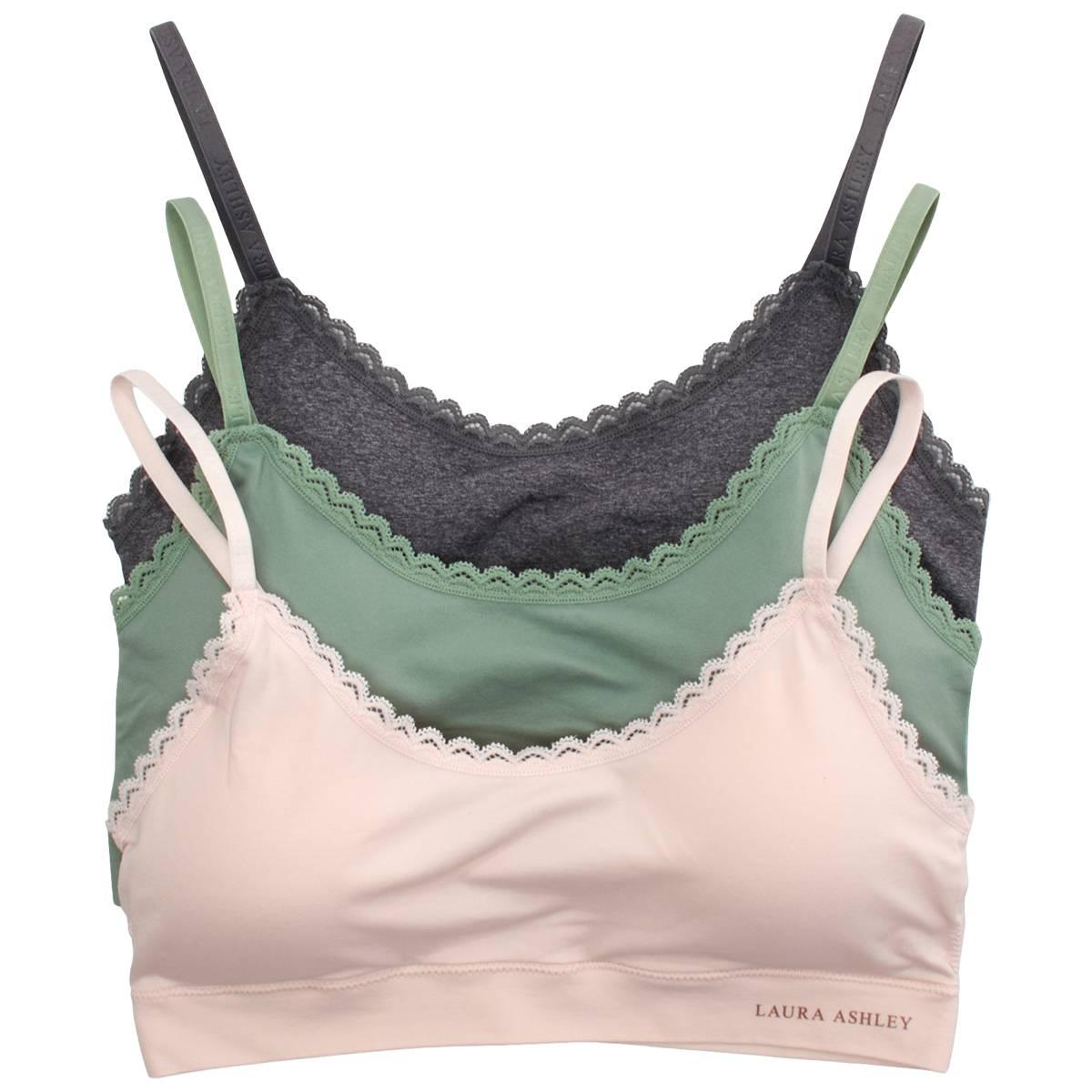 Click here for Womens Laura Ashley 3pk Seamless Bralette w/ Lace... prices
