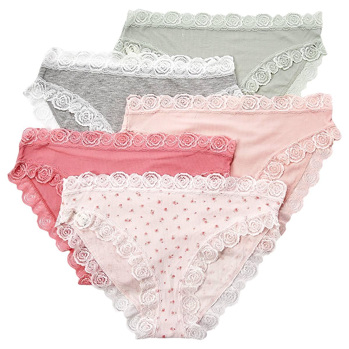 Click here for Womens Laura Ashley(R) 5pk. Floral Trim Bikini Pan... prices