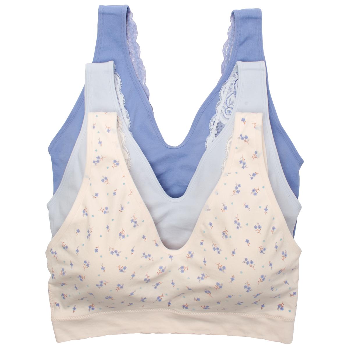 Click here for Plus Size Laura Ashley(R) 3pk. Seamless Bralette -... prices