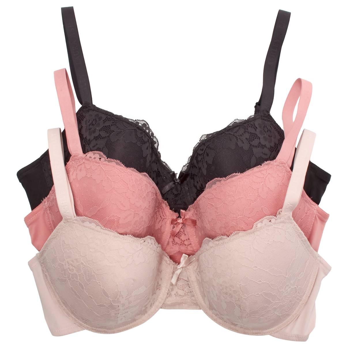Click here for Womens Laura Ashley(R) 3pk. Floral Lace Galloon Br... prices
