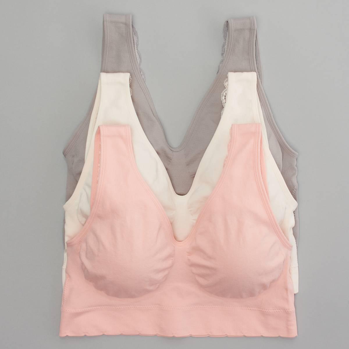 Click here for Plus Size Laura Ashley(R) 3pk. Seamless Lounge Bra... prices