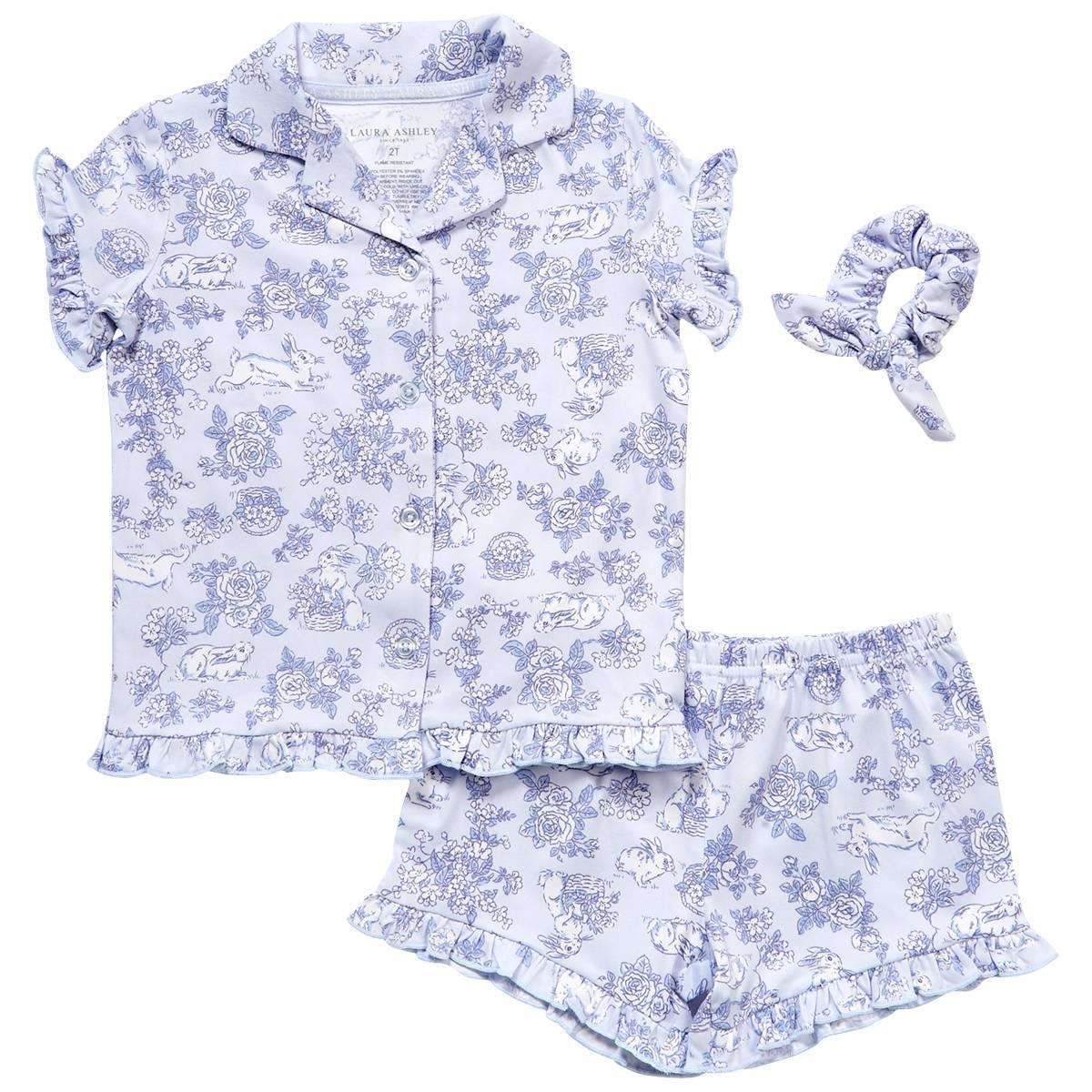 Click here for Toddler Girl Laura Ashley(R) Bunny Floral 3pc. Paj... prices