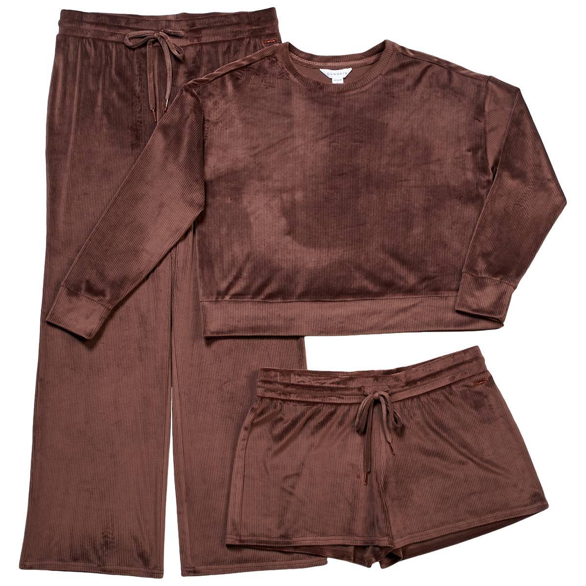 Click here for Womens Danskin Ribbed Velour 3pk Pajama Set prices