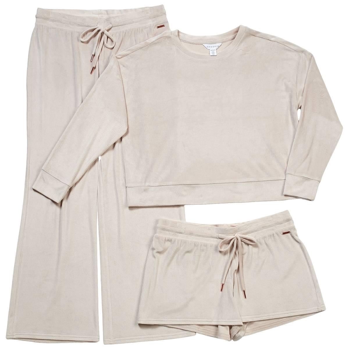 Click here for Womens Danskin Ribbed Velour 3Pk Pajama Set prices