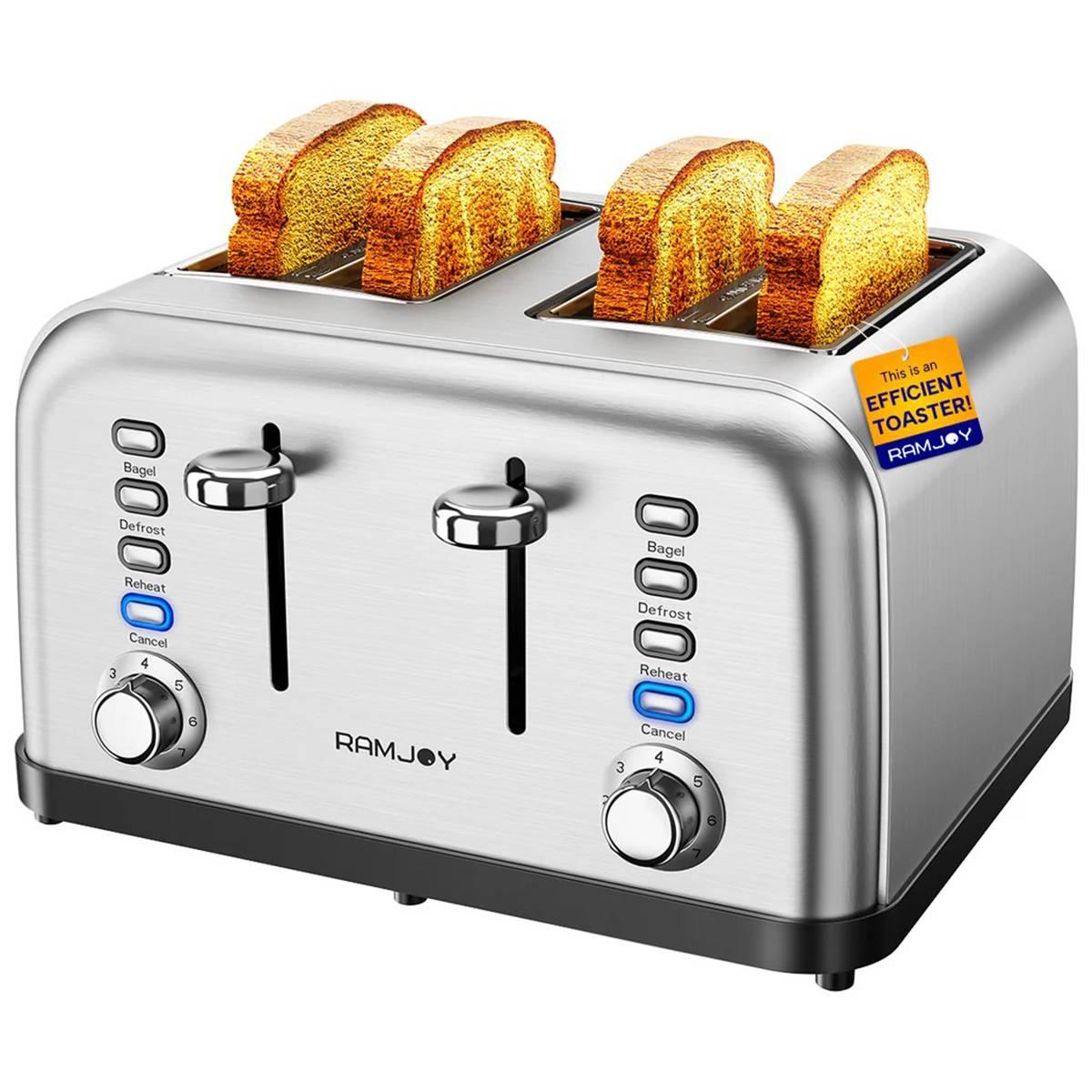 Click here for Ramjoy 4-Slice Stainless Steel Toaster prices