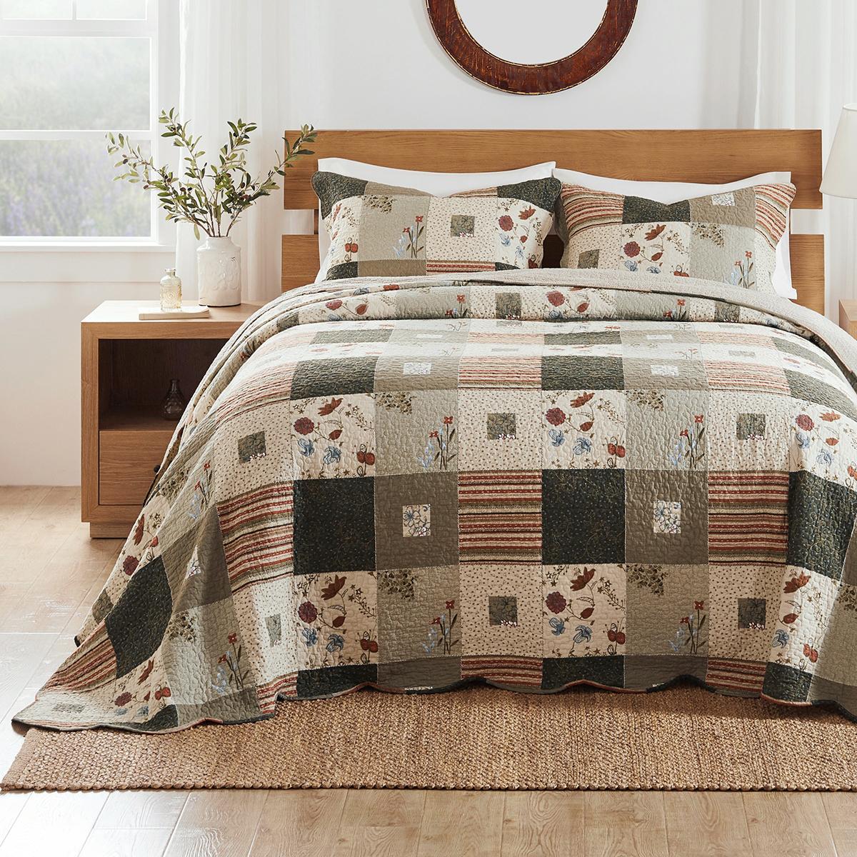 Greenland Home Fashions Sedona Desert Beauty 3-Pc. Bedspread Set  Queen - Gray
