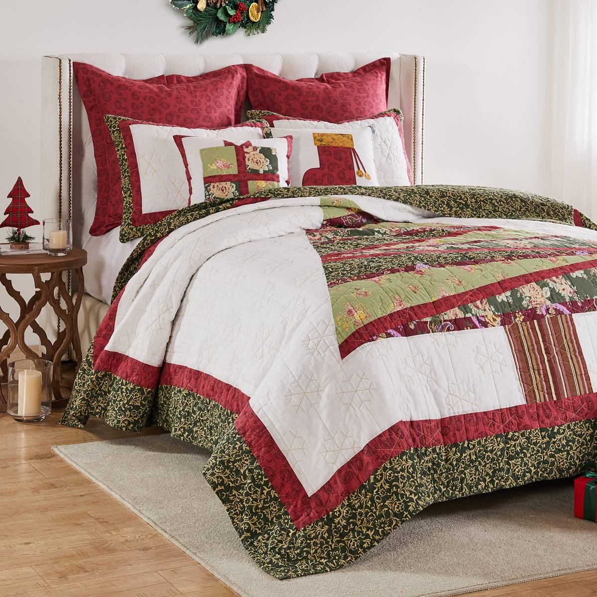 Greenland Home Fashions Christmas Tree Holiday 3-Pc. Quilt Set  Full/Queen - Holiday
