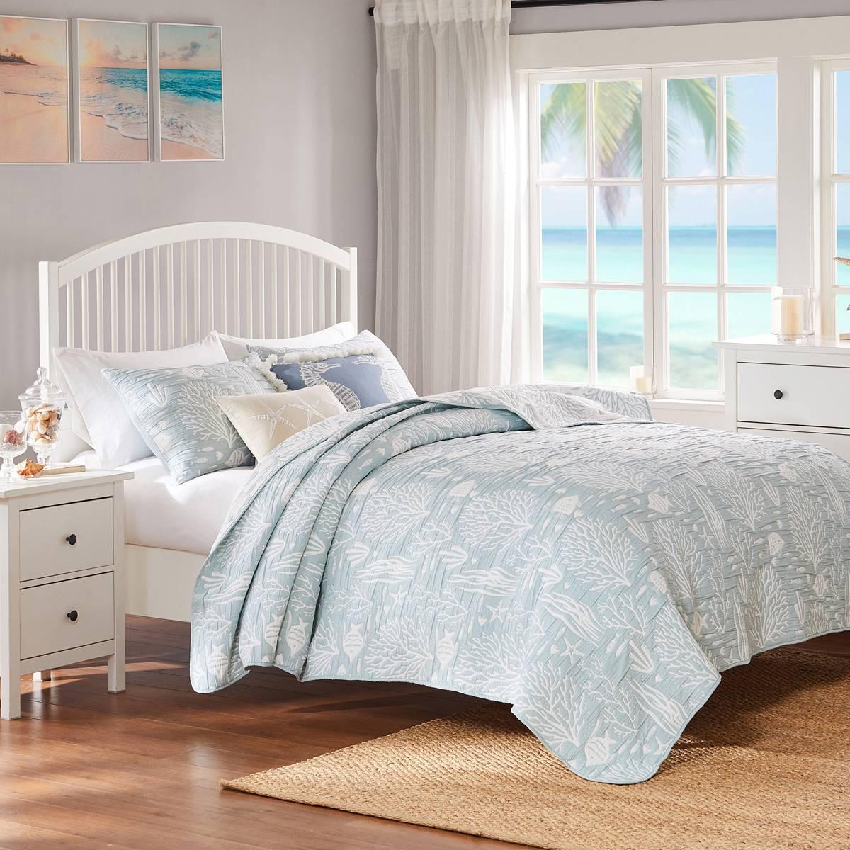 Greenland Home Fashions Marina Woven Jacquard Reversible Coverlet Sets
