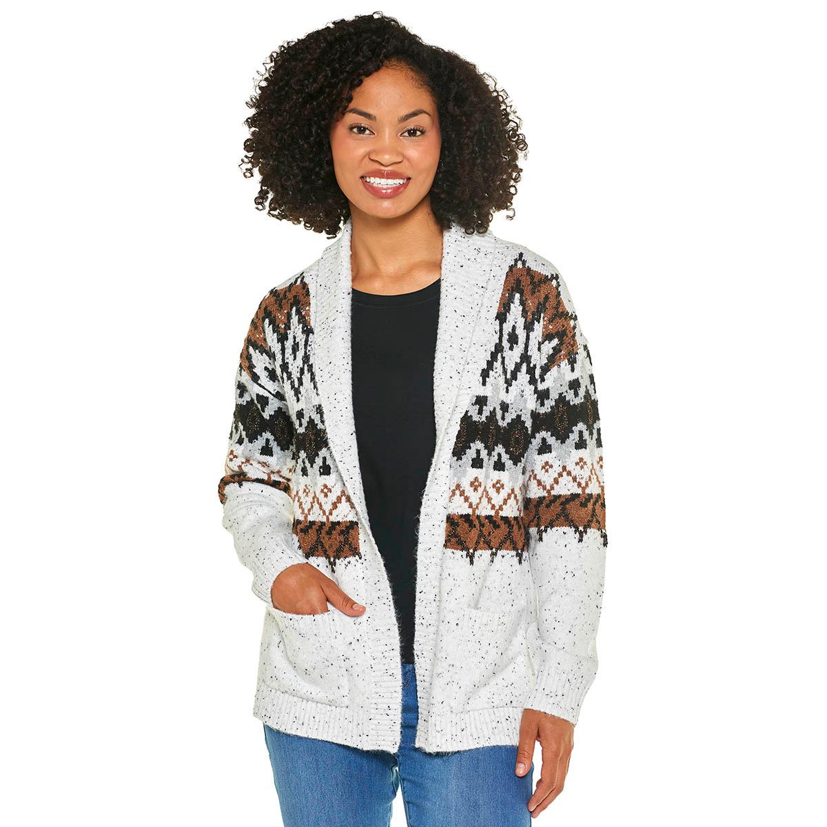 Click here for Plus Size 89th & Madison Cuddle Fair Isle Shawl Co... prices