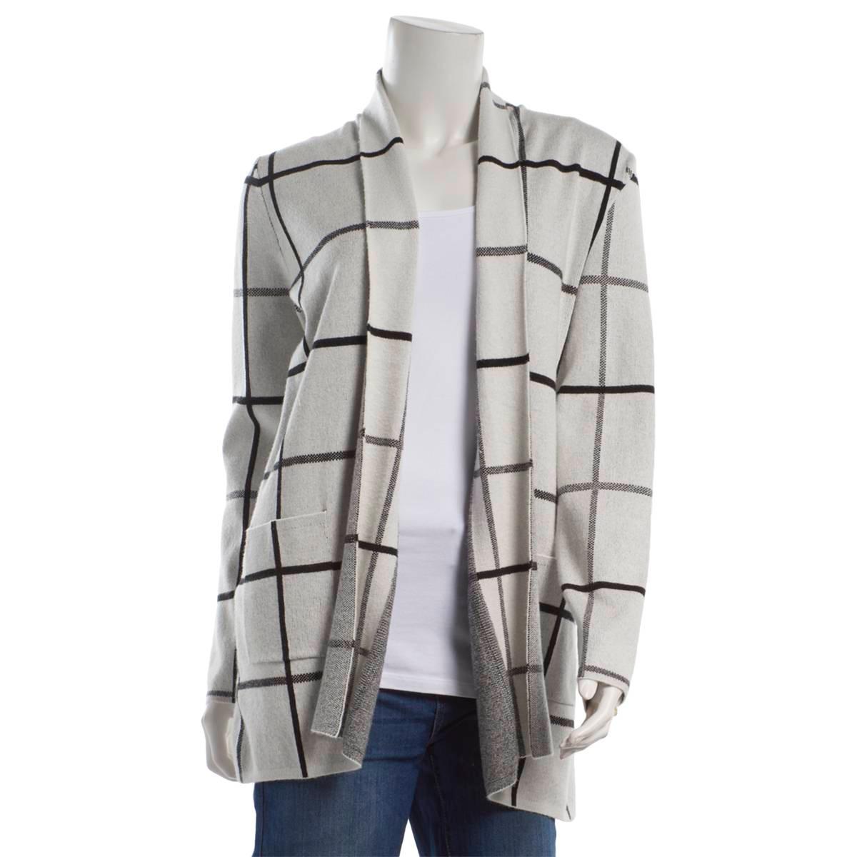 Click here for Womens Love Scarlet Turnback Grid Plaid Jacquard C... prices