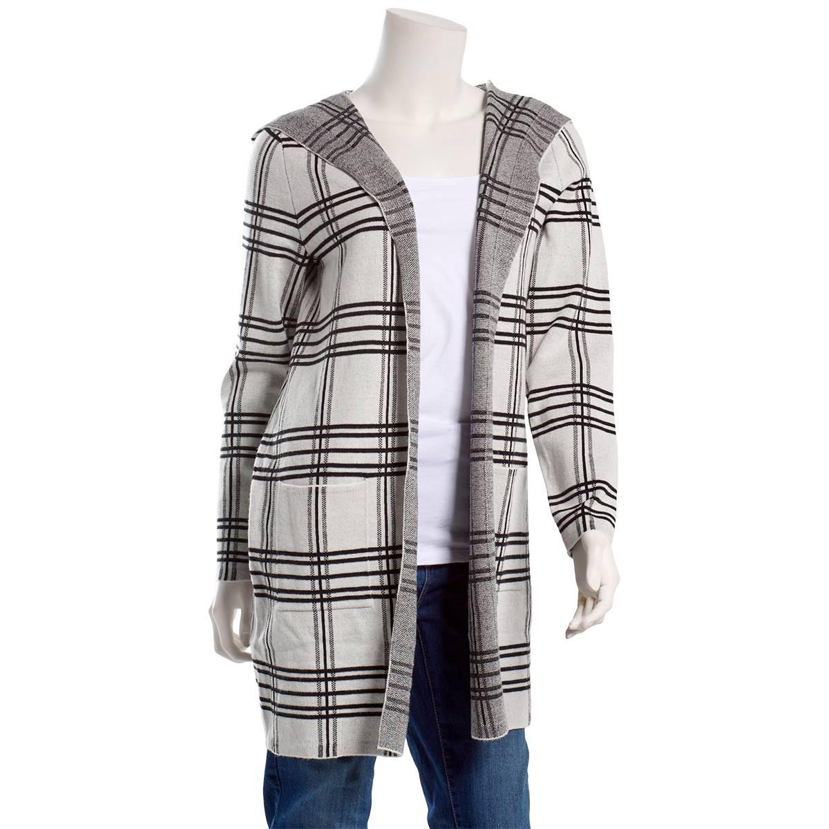 Click here for Womens Love Scarlett Long Sleeve Plaid Pocket Hood... prices