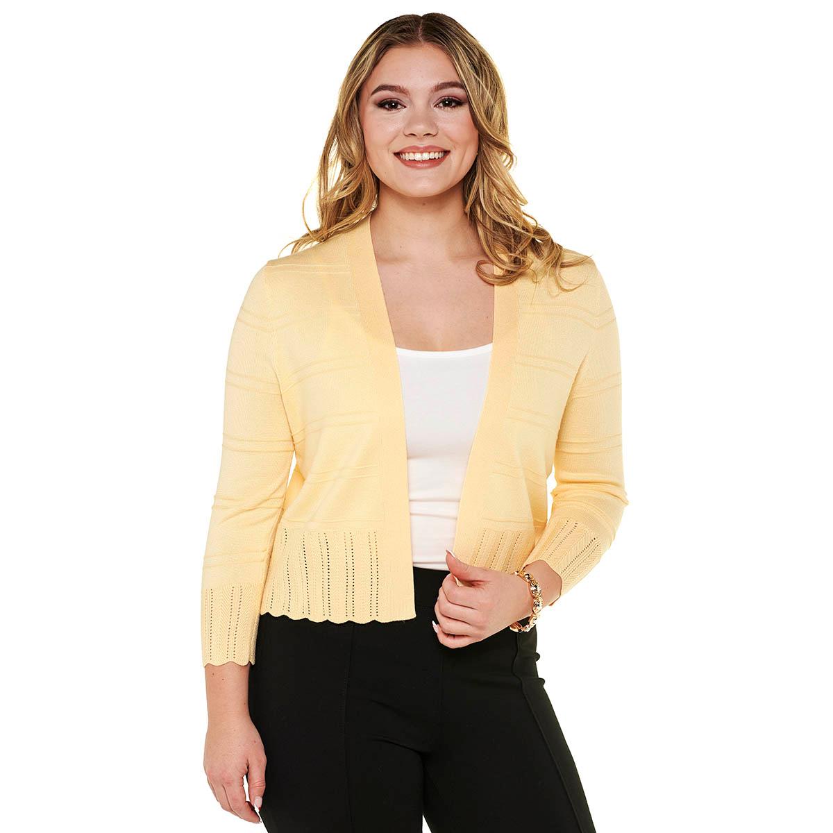 Click here for Womens 89th & Madison Solid Mixed Stripe Cardigan prices