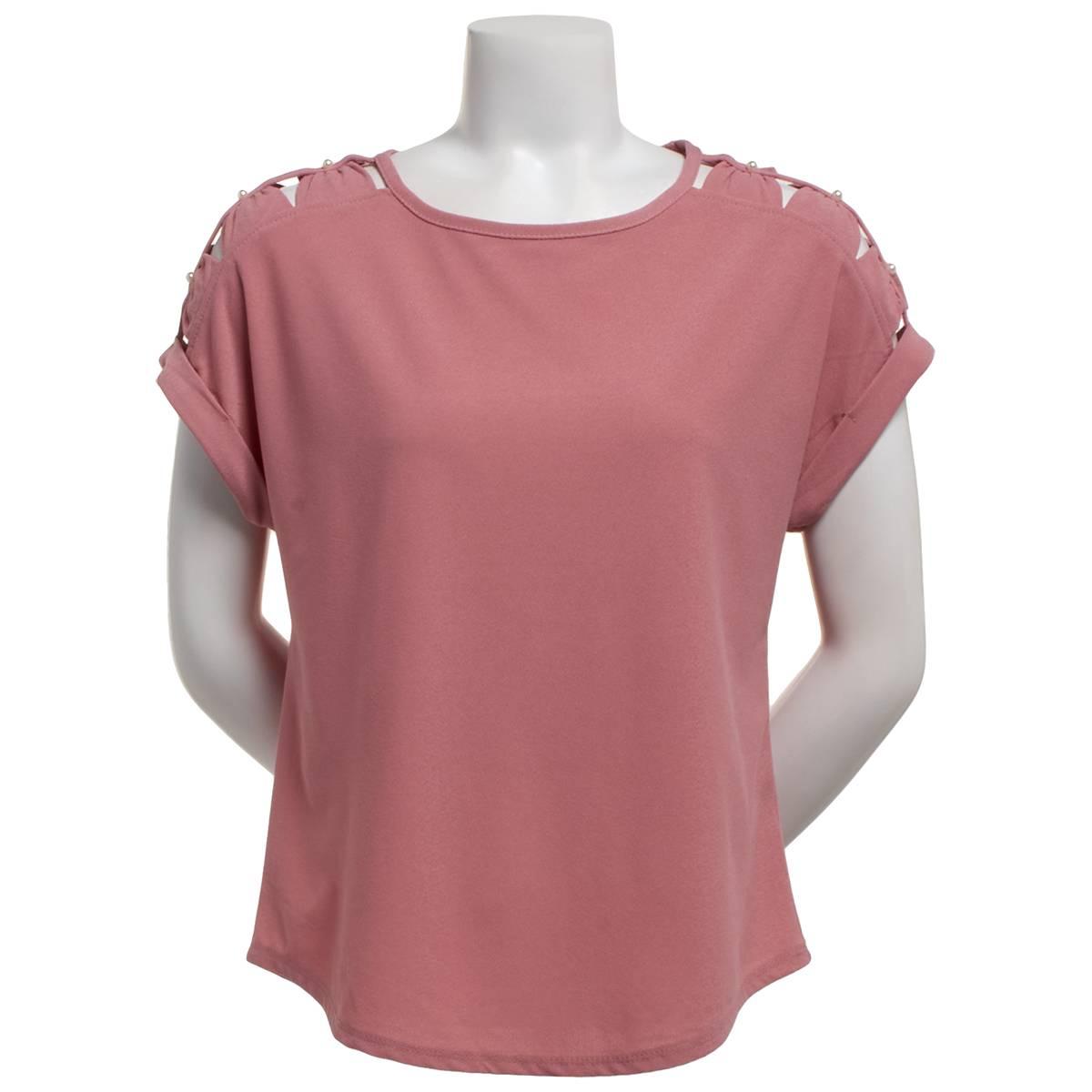 Click here for Womens Love Scarlett Short Sleeve Pearl Shoulder C... prices