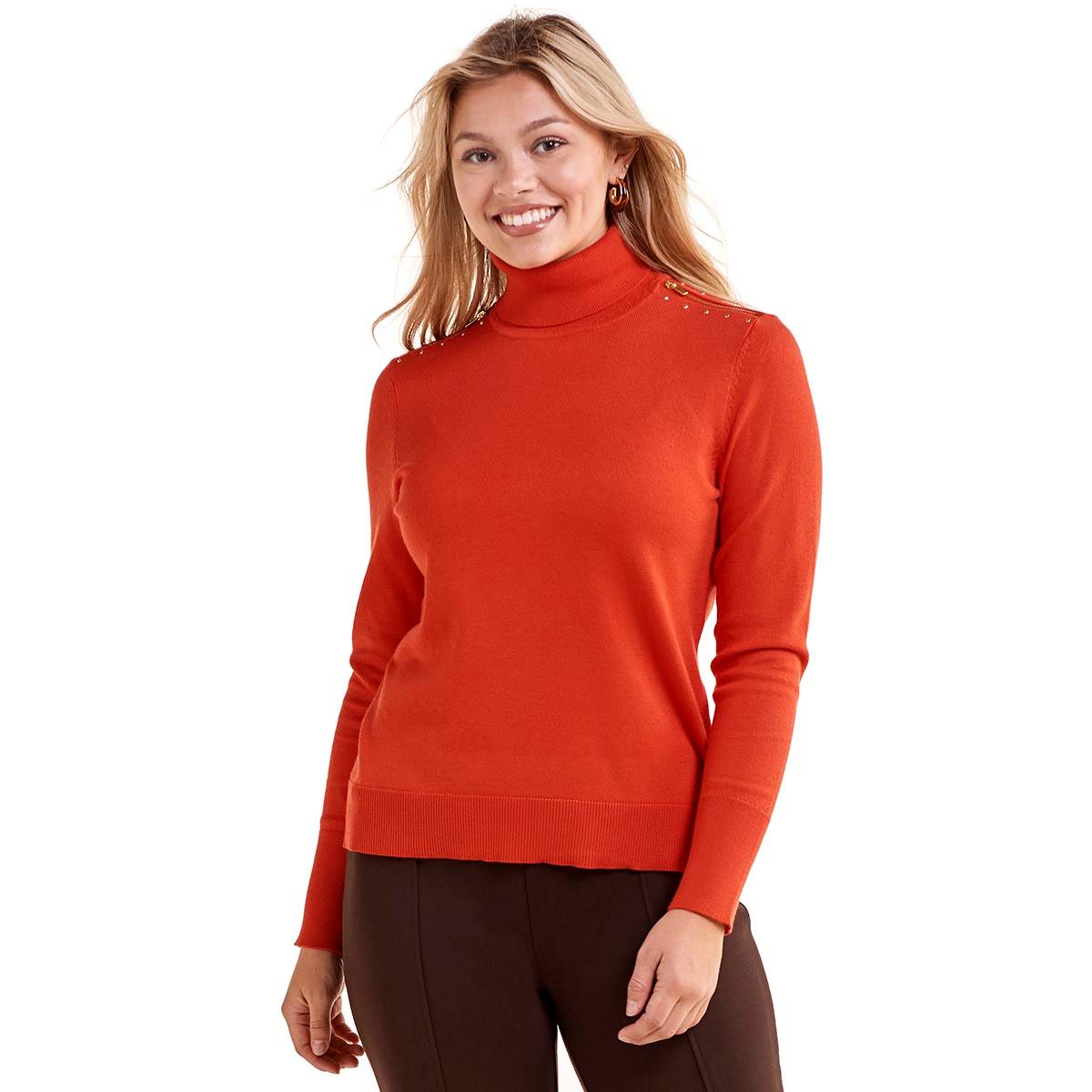 Click here for Womens Retrology Pull Over Zipper Shoulder Turtlen... prices