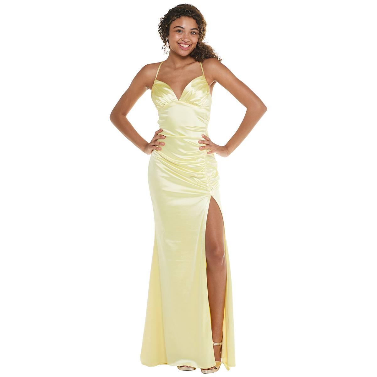 Click here for Juniors Emerald Sundae Satin Lace-Up Ruch Empire W... prices