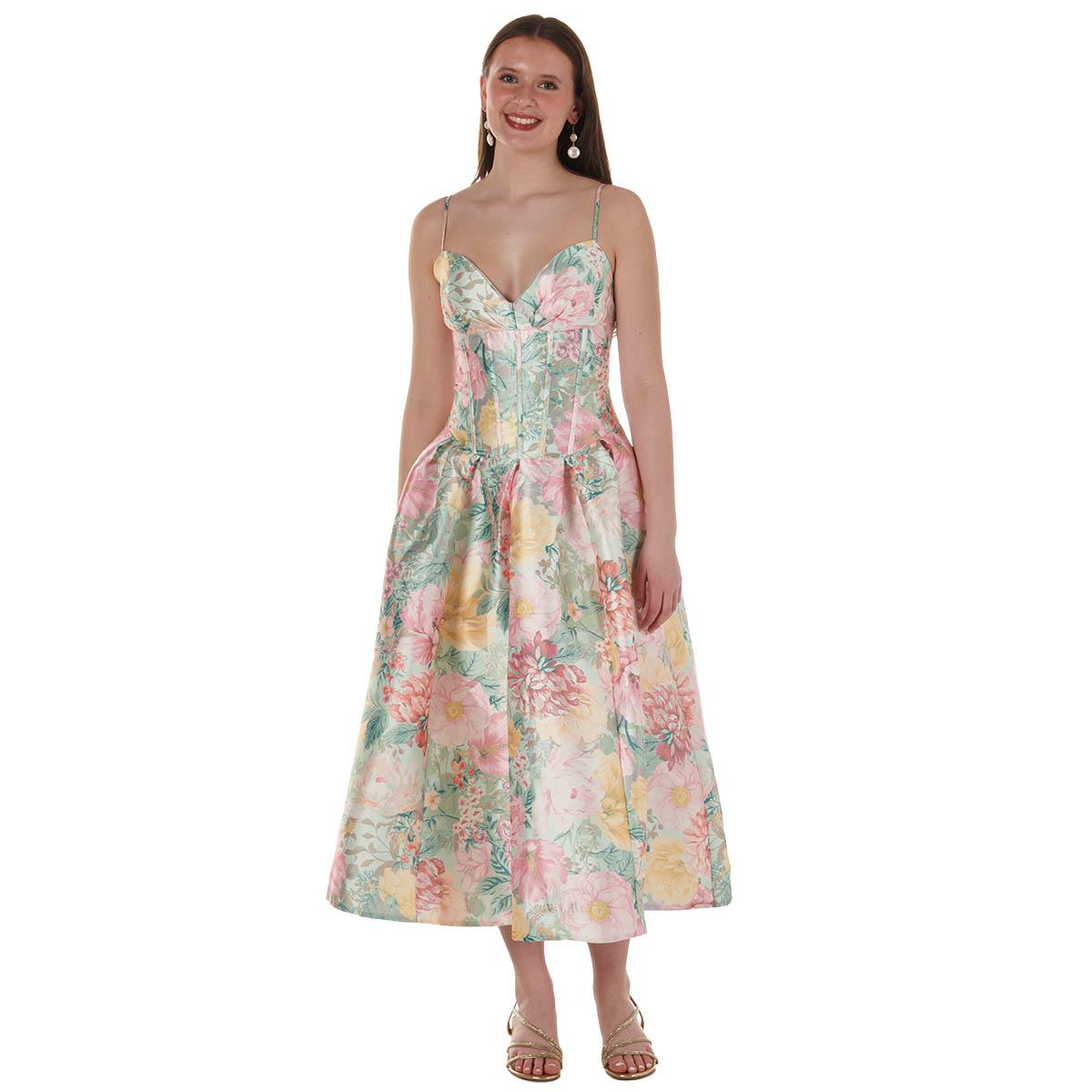 Click here for Juniors Emerald Sundae Floral Corset Box Pleat A-L... prices