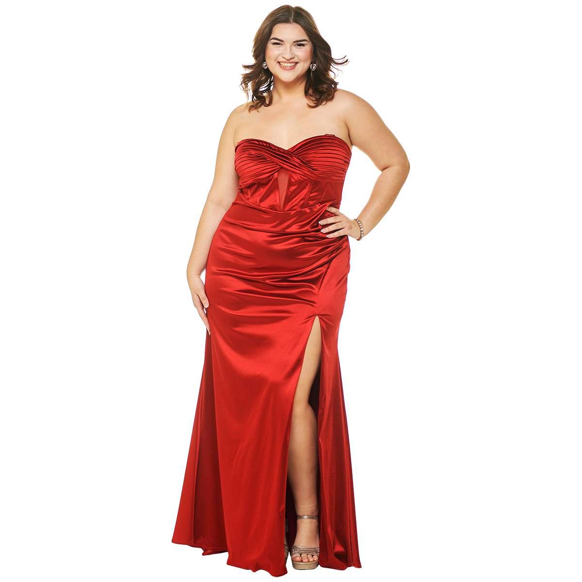 Click here for Juniors Plus Emerald Sundae Satin Twisted Front Em... prices