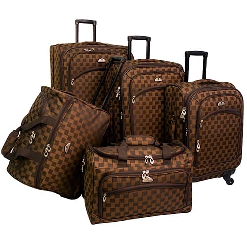 Click here for American Flyer Madrid 5pc. Luggage Set - Brown prices
