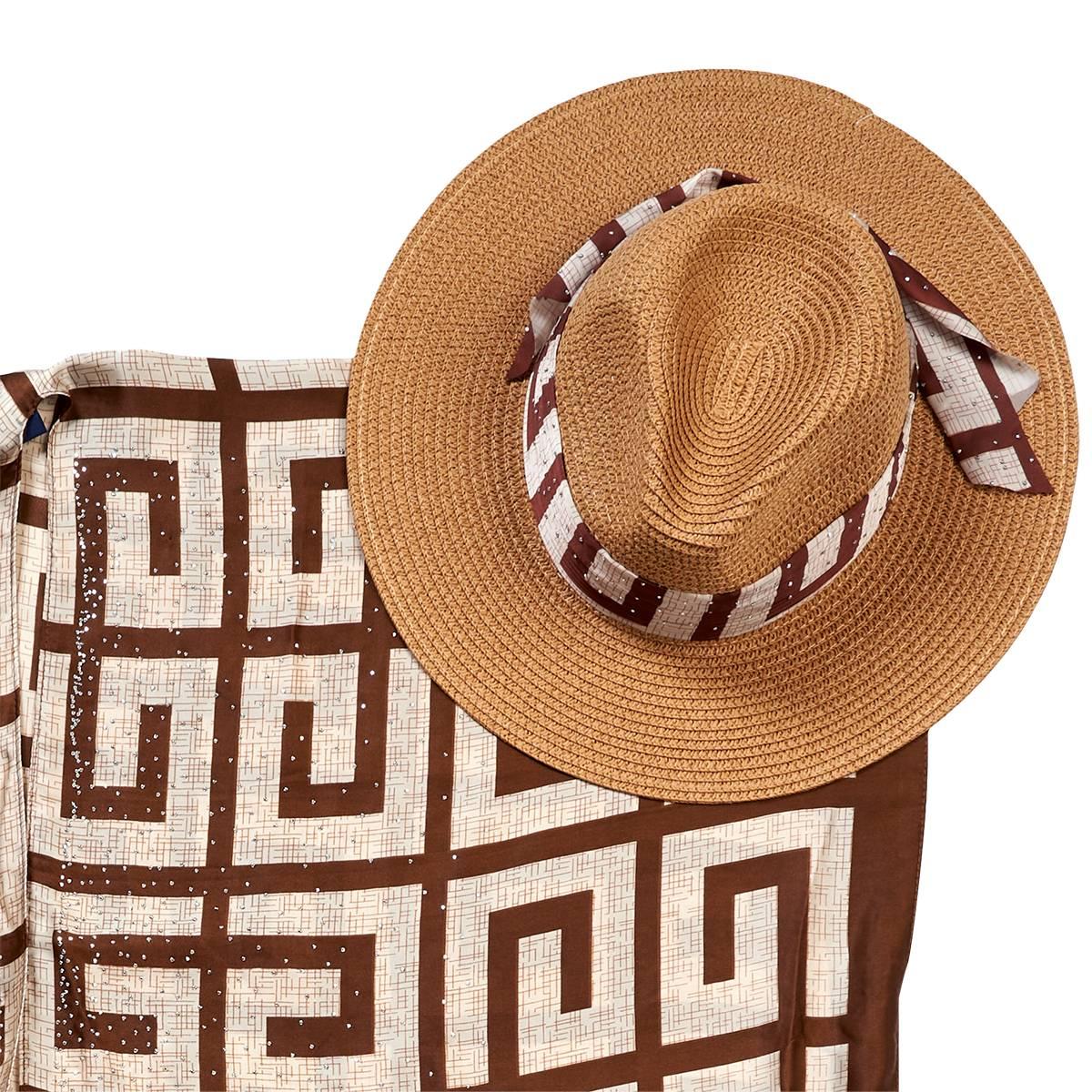 Click here for Womens Adrienne Vittadini 2pc. Abstract Kimono Hat... prices