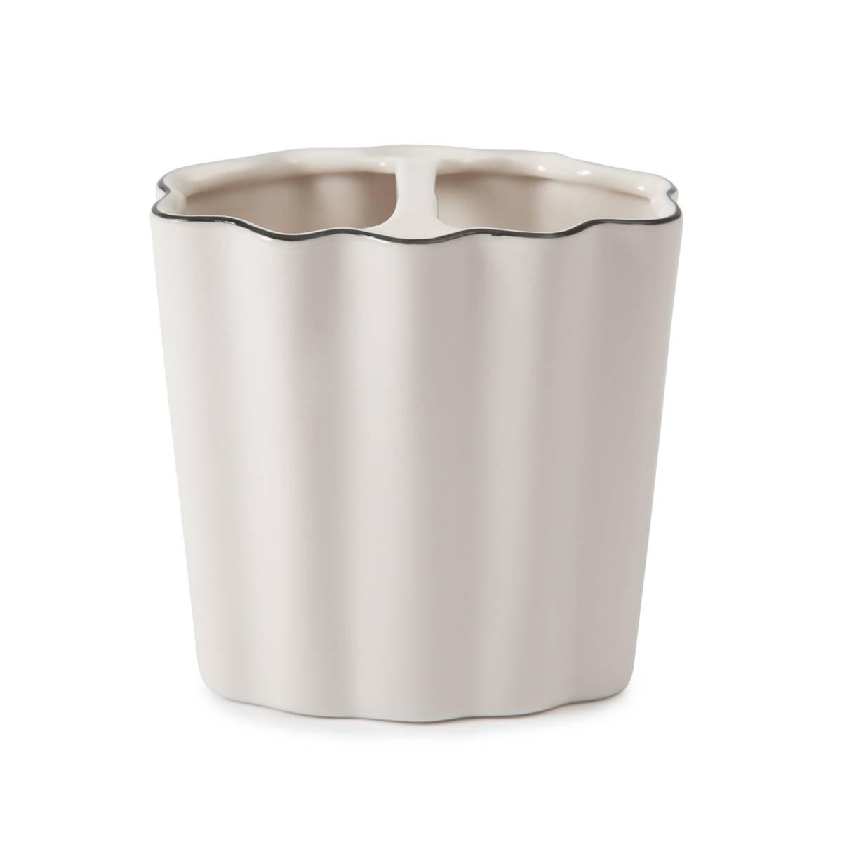 Cassadecor Mare Toothbrush Holder - White with Black Trim