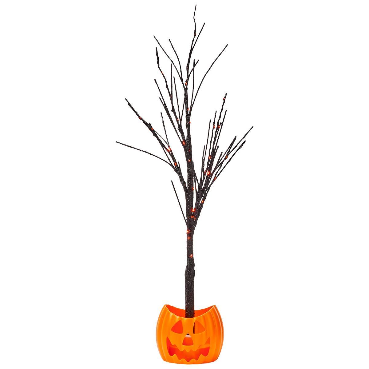 Click here for 24in. Black Glitter Tree with Jack O Lantern Base prices