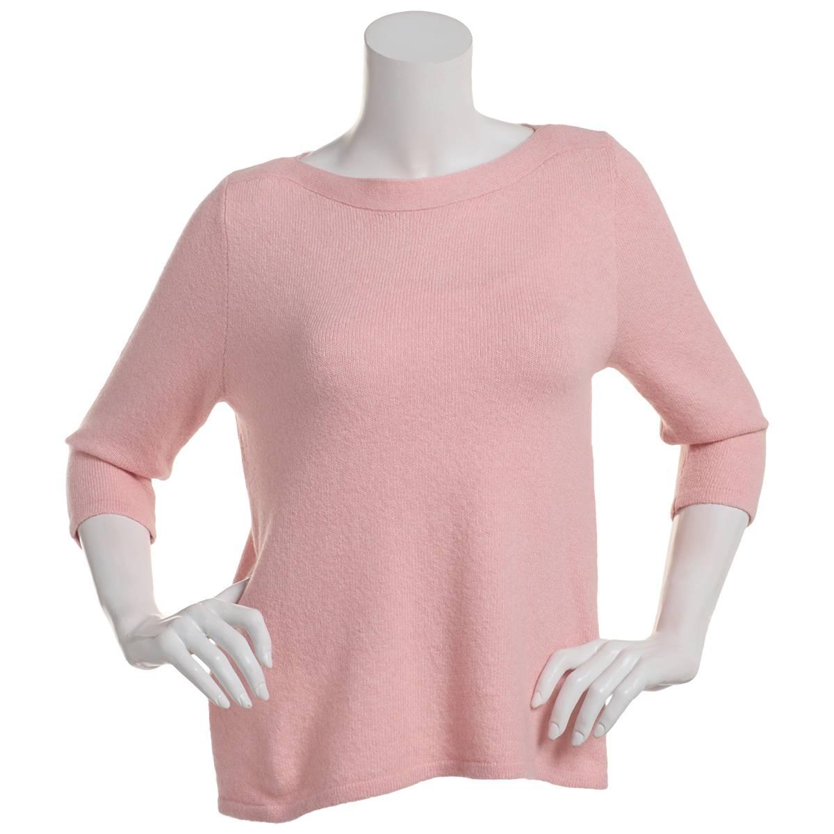 Click here for Womens Leo & Nicole 3/4 Sleeve Bateau Yarn Dye Swe... prices