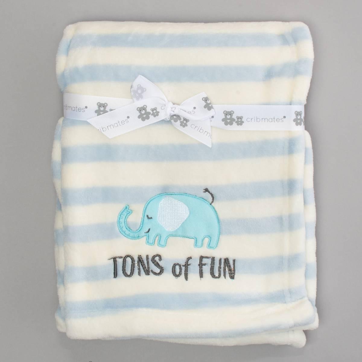 Click here for Cribmates(R) Elephant Tons of Fun Stripe Blanket prices