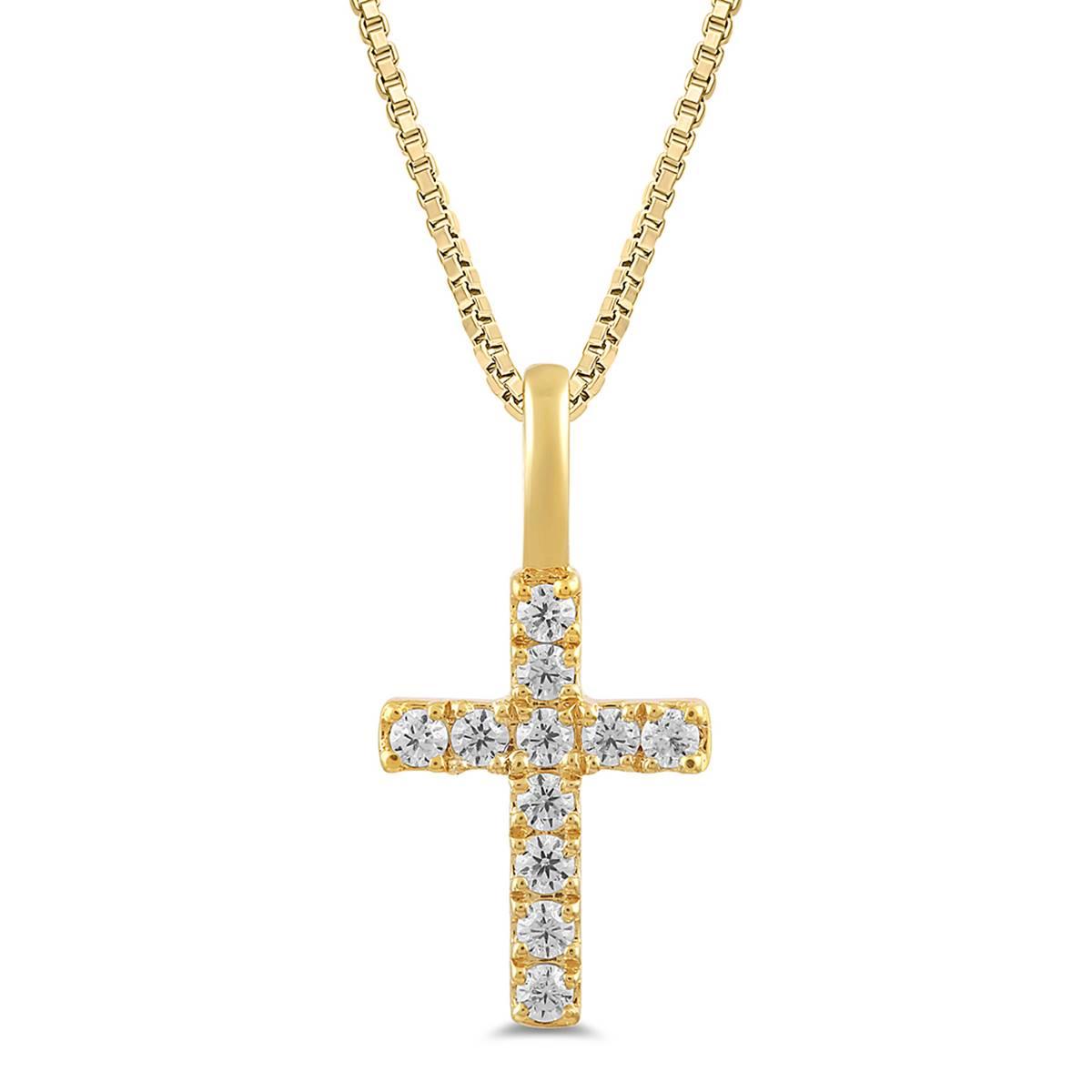 Click here for Nova Star(R) 10kt. 1/10ctw Lab Grown Diamond Cross... prices