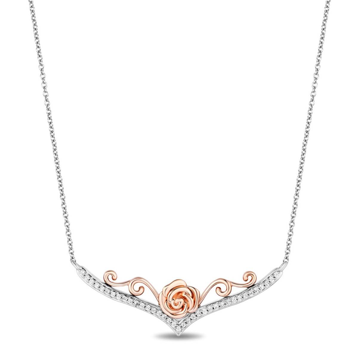 Click here for Enchanted by Disney Sterling Silver Rose Gold Rose... prices