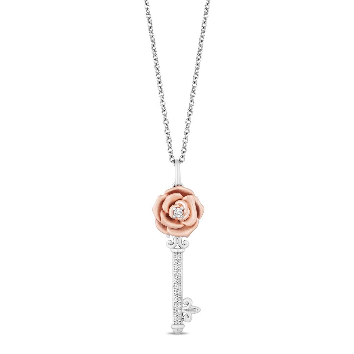 Click here for Enchanted by Disney Sterling Silver Rose Gold Rose... prices