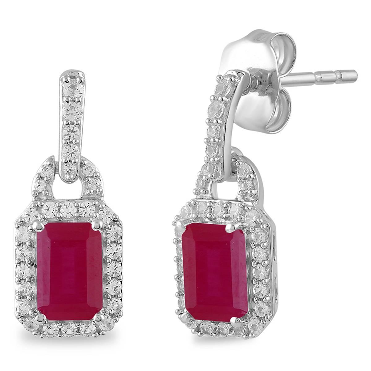 Click here for Gemstone Classics(tm) Silver Created Ruby White Sa... prices