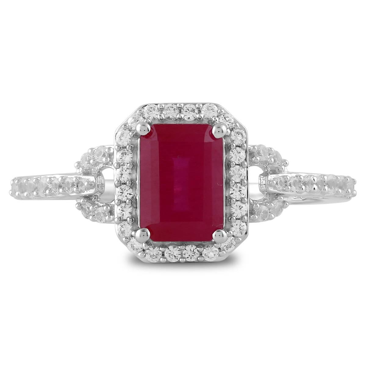 Click here for Gemstone Classics(tm) Silver Created Ruby White Sa... prices