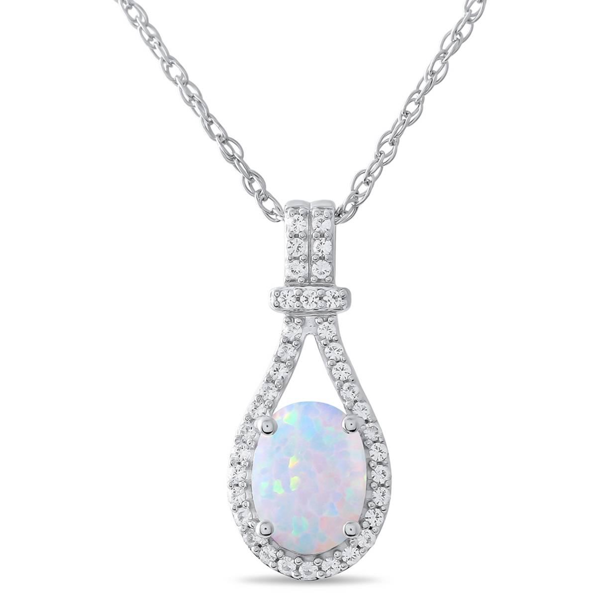 Click here for Gemstone Classics(tm) Silver Created Opal White Sa... prices
