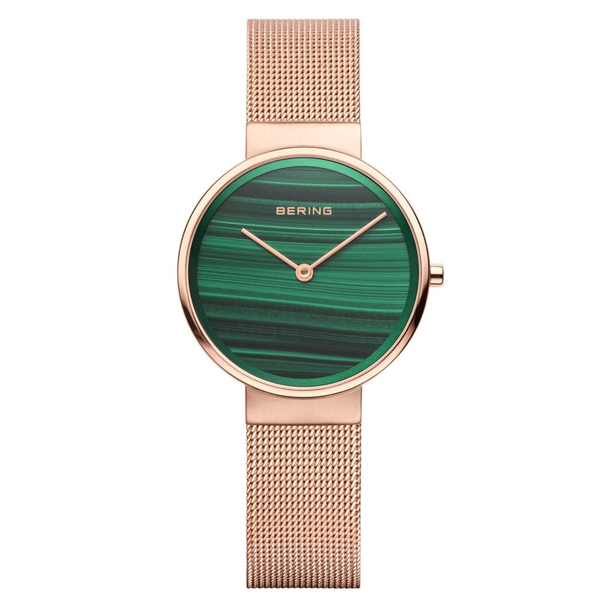 Click here for Womens BERING Rose Gold Genuine Malichite Dial Wat... prices